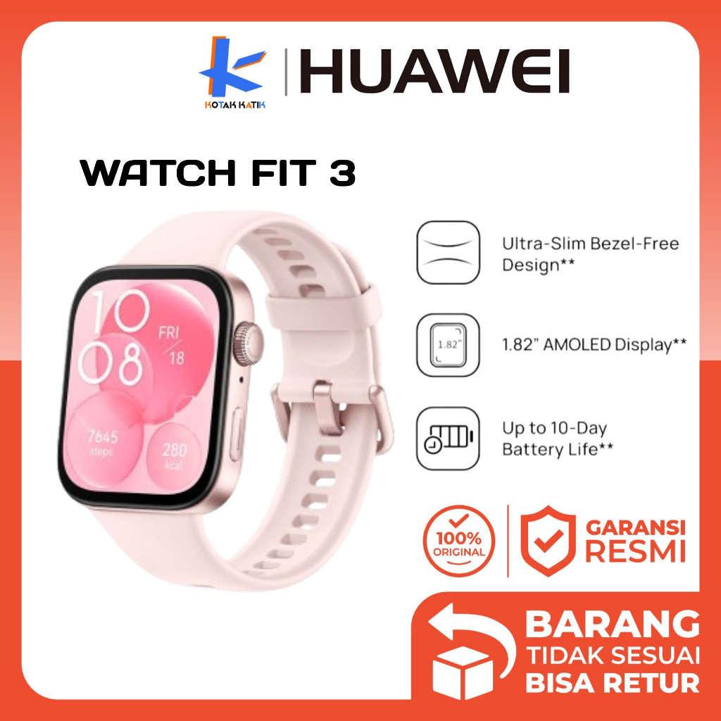 Jual Huawei Watch Fit 3 Harmony OS Smartwatch New Garansi Resmi ...
