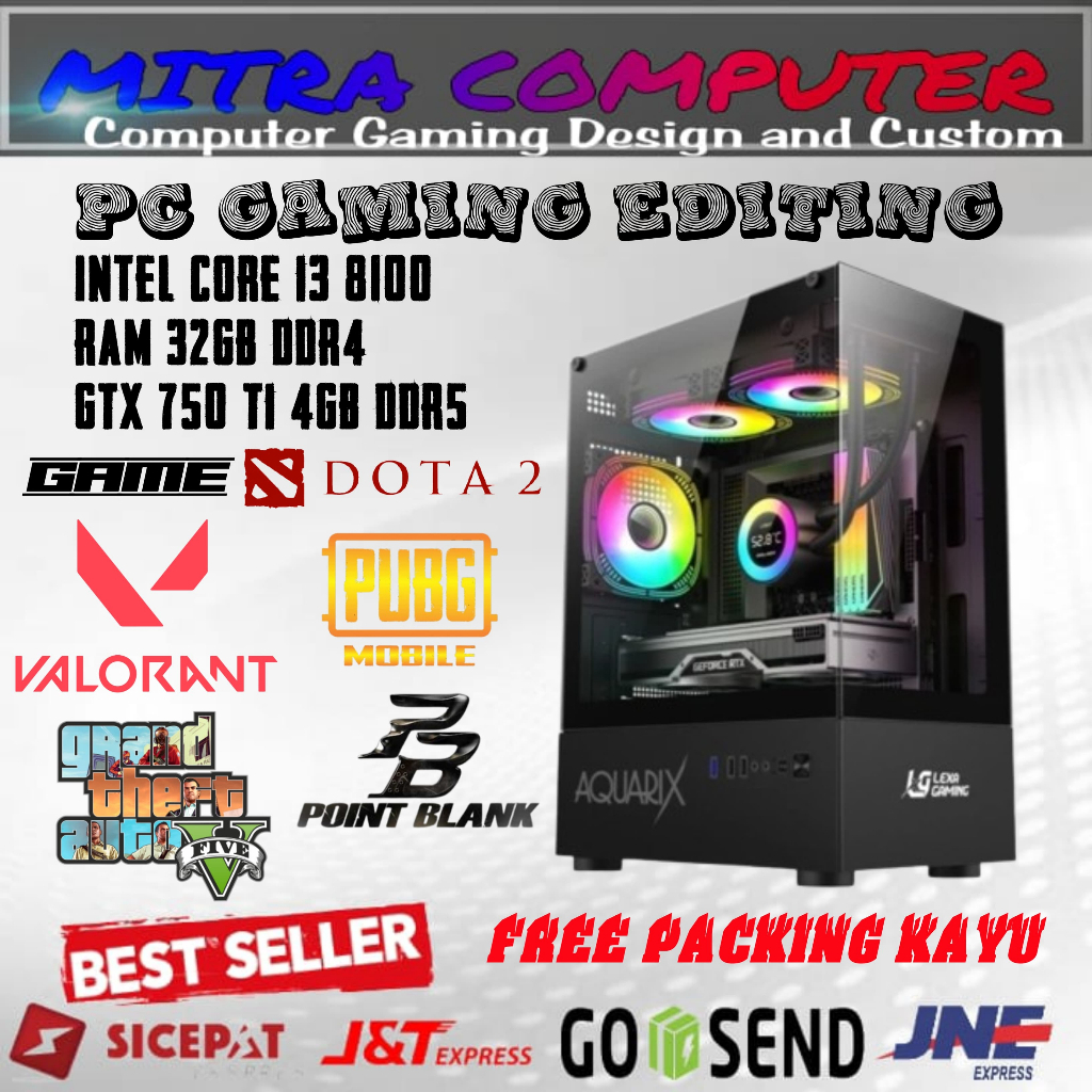Jual PC Rakitan Gaming Editing Murah Intel Core i3 8100 Ram 32gb SSD 256gb Vga Gtx 750 Ti Free ...