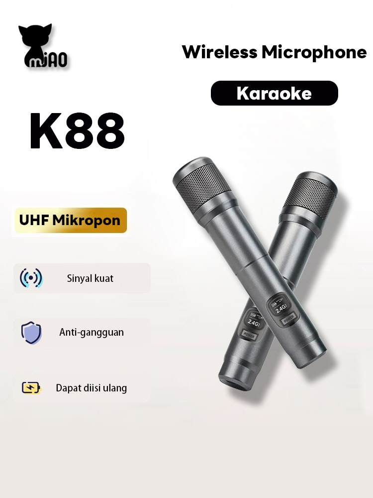 Jual Professional Microphone Genggam K88 Mic Wireless Mikrofon Karaoke ...