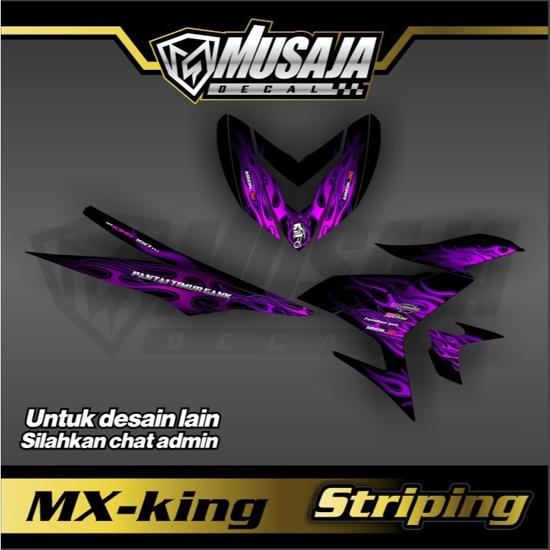 Jual Stiker striping mx king 150 ungu api uv glossy non full body ...
