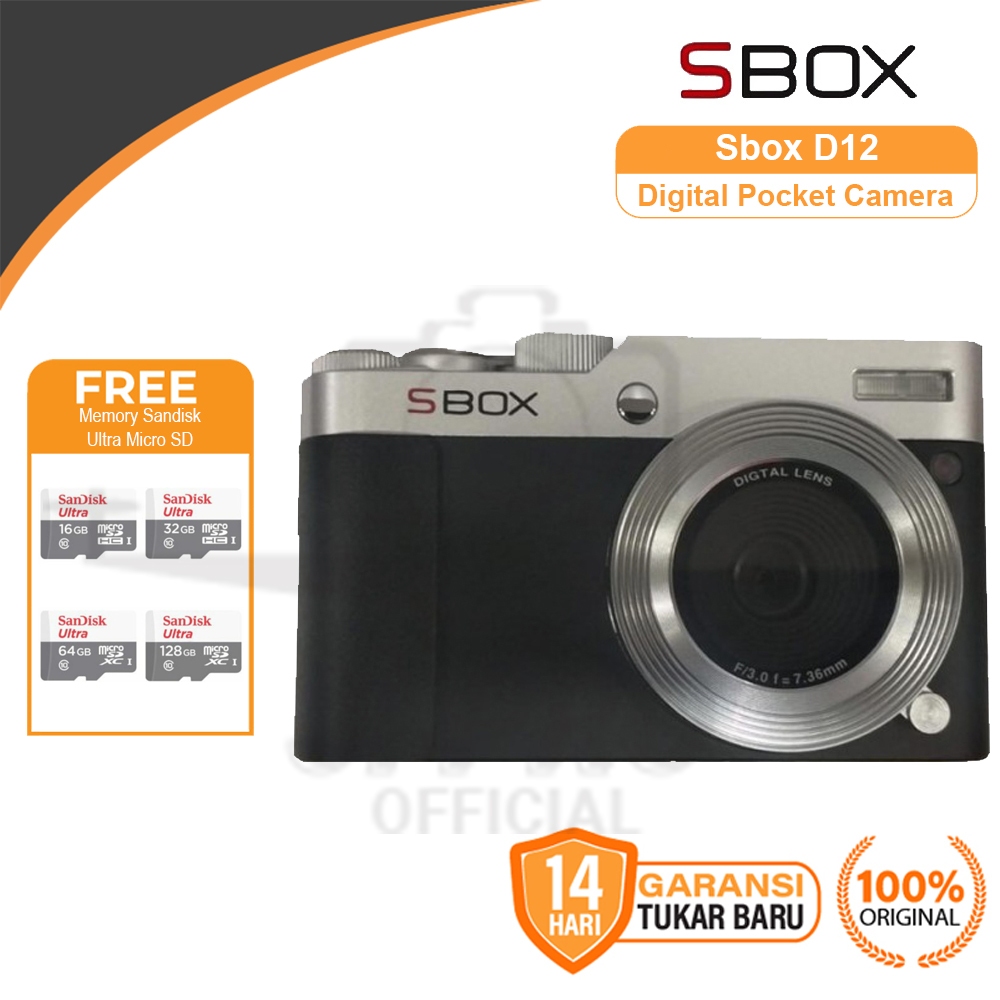 Jual Sbox D12 Digital Pocket Camera with 16x Zoom Kamera Saku D 12 ...