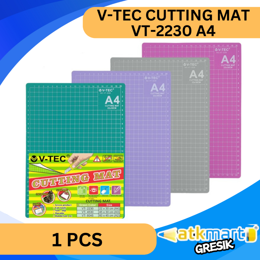 Jual V TEC CUTTING MAT VT-2230 A4 / ALAS POTONG CUTTER DOUBLE SIDE UKURAN A4 | Shopee Indonesia