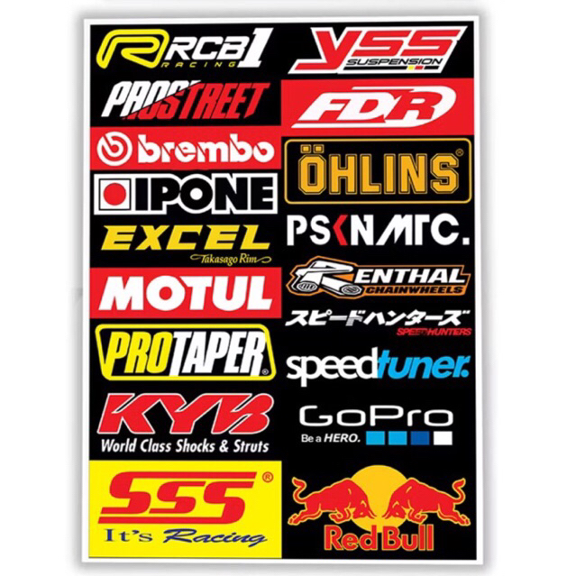 Jual Stiker Pack Sponsor Racing, Stiker Motor, Sticker Motor, Stiker ...