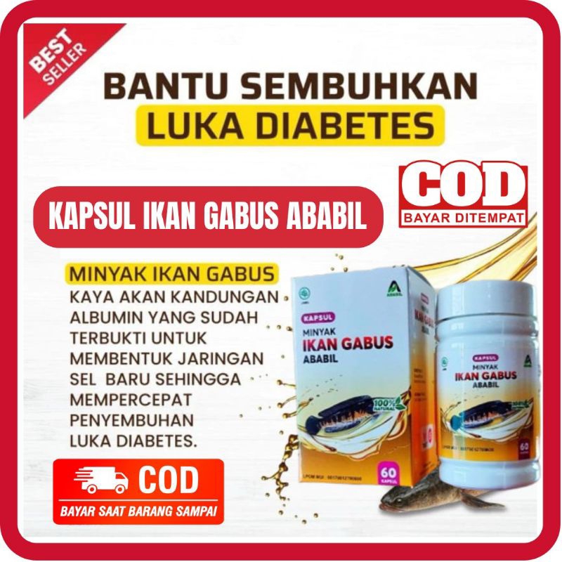 Jual [BISA COD] MINYAK IKAN GABUS ABABIL ISI 60 KAPSUL - EKSTRAK IKAN KUTUK ATASI LUKA PASCA ...