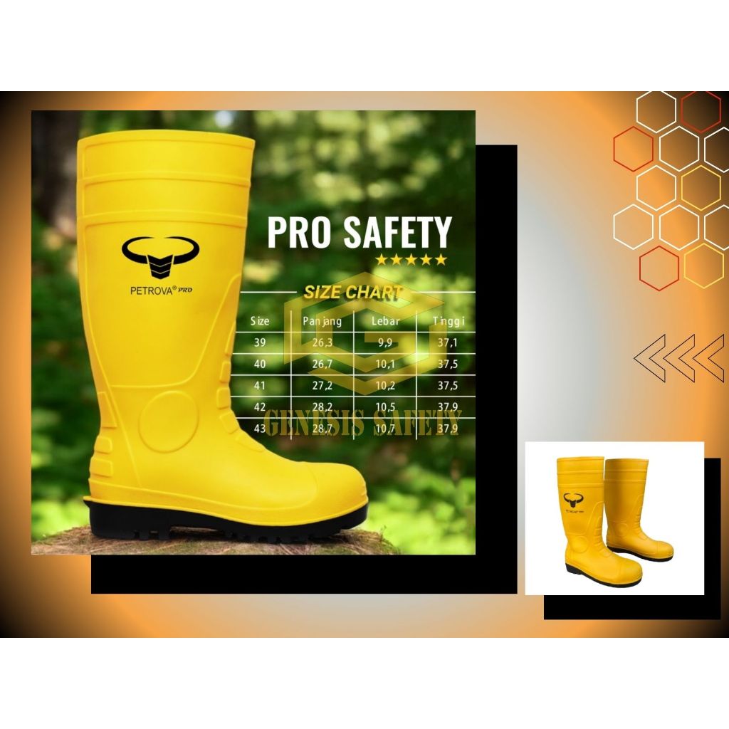 Jual Sepatu Boots Petrova PRO Yellow - Boots Air PVC APD Kontruksi ...