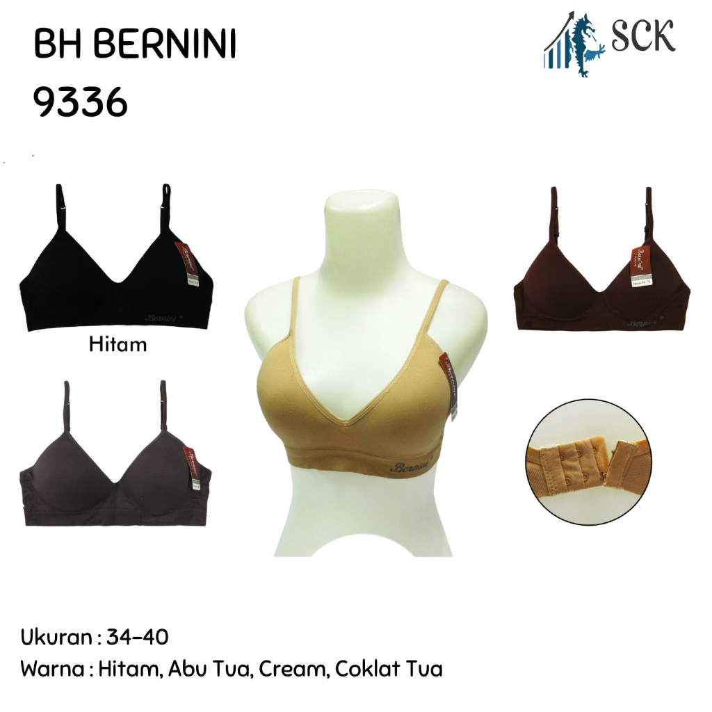Jual BH Wanita BERNINI 9336 Busa Tipis Tanpa Kawat Soft / BH Ukuran 34 ...