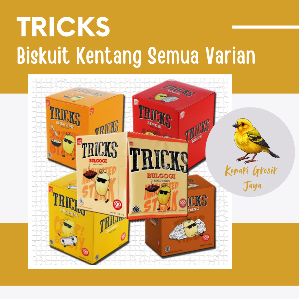 Jual Tricks Biskuit Kentang Box All Varian 18 Gram x 10 Pcs | Shopee ...