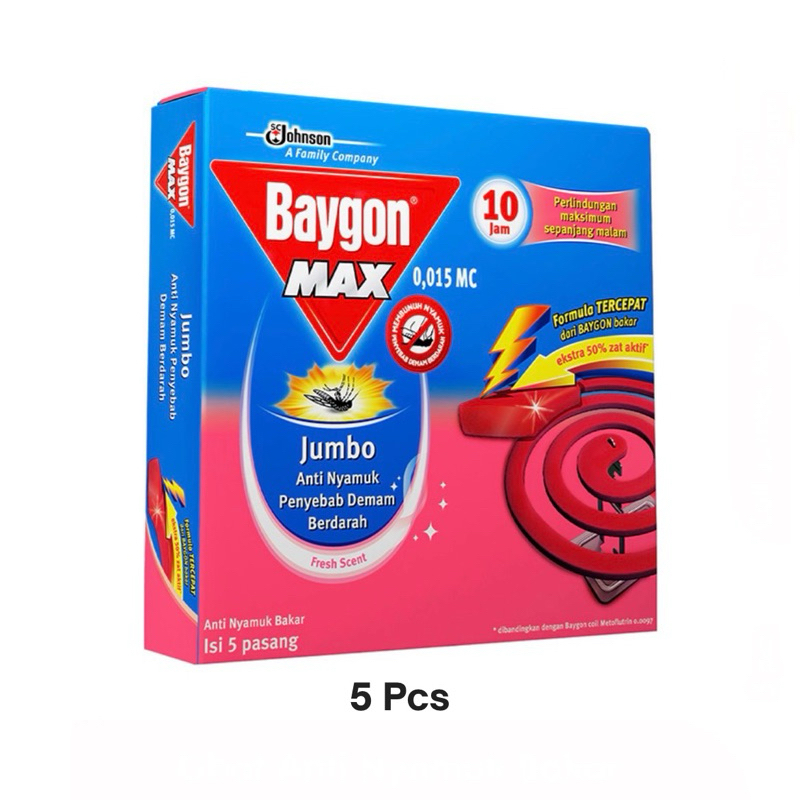 Jual Baygon Coil Jumbo Max Obat Nyamuk Bakar Demam Berdarah Fresh Scent 5 Pcs | Shopee Indonesia