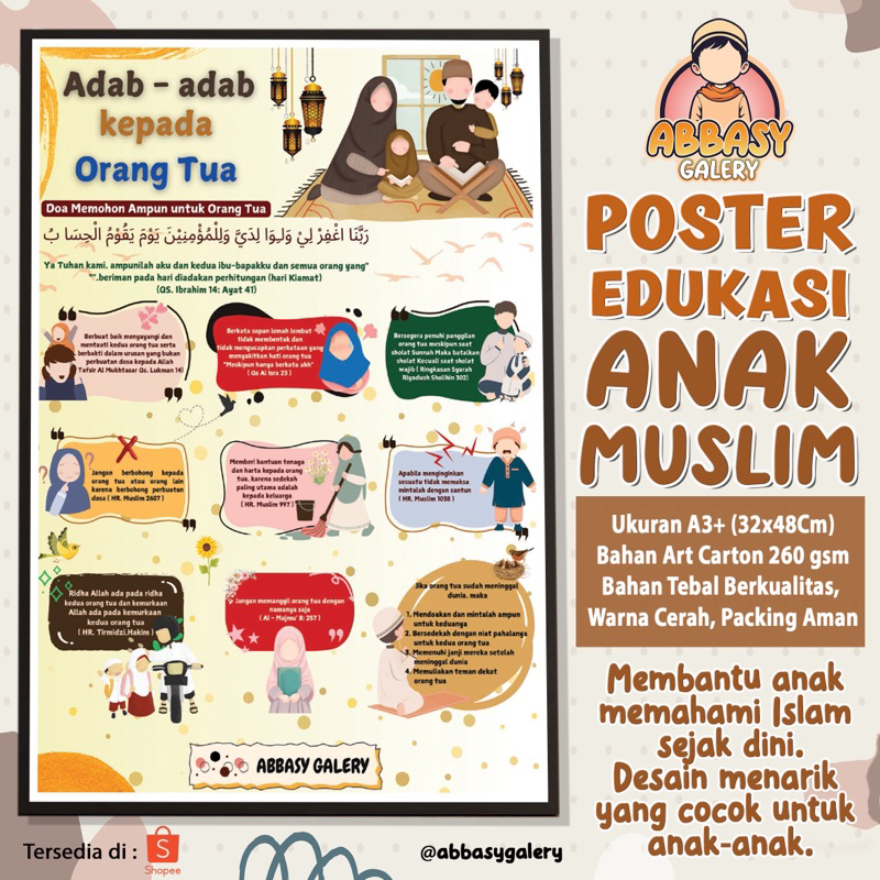 Jual Poster Edukasi Muslim - Poster Dinding - Poster Anak Belajar ...
