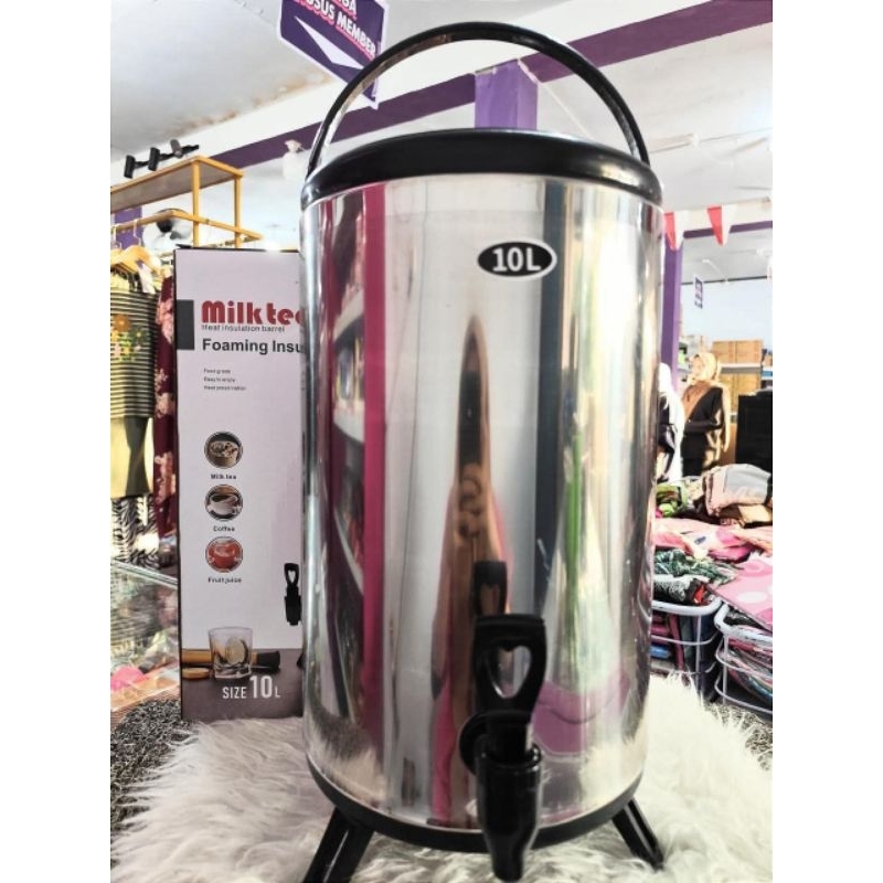 Jual Dispenser Milk Tea Bucket 10ltr Bahan Stainless Steel / Milk Tea ...
