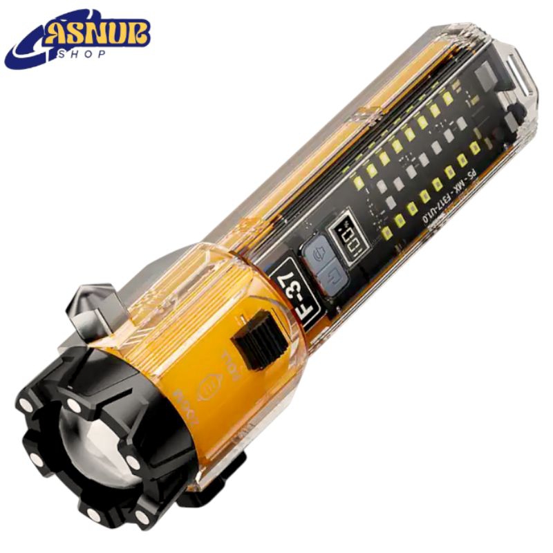 Jual Senter F37 Safety 10In 1 LED Laser 60w Cas Roll Zoom In Out Hammer ...