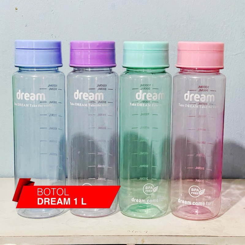 Jual Botol Air Minum Botol My Dream 1 LITER Botol Sport Warna Warni ...