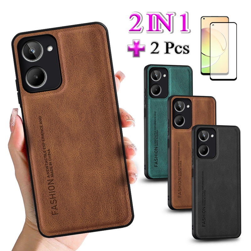 Jual 2 Dalam 1 Casing Realme 10 4G Kotak Kulit Minimalis Dengan Film ...