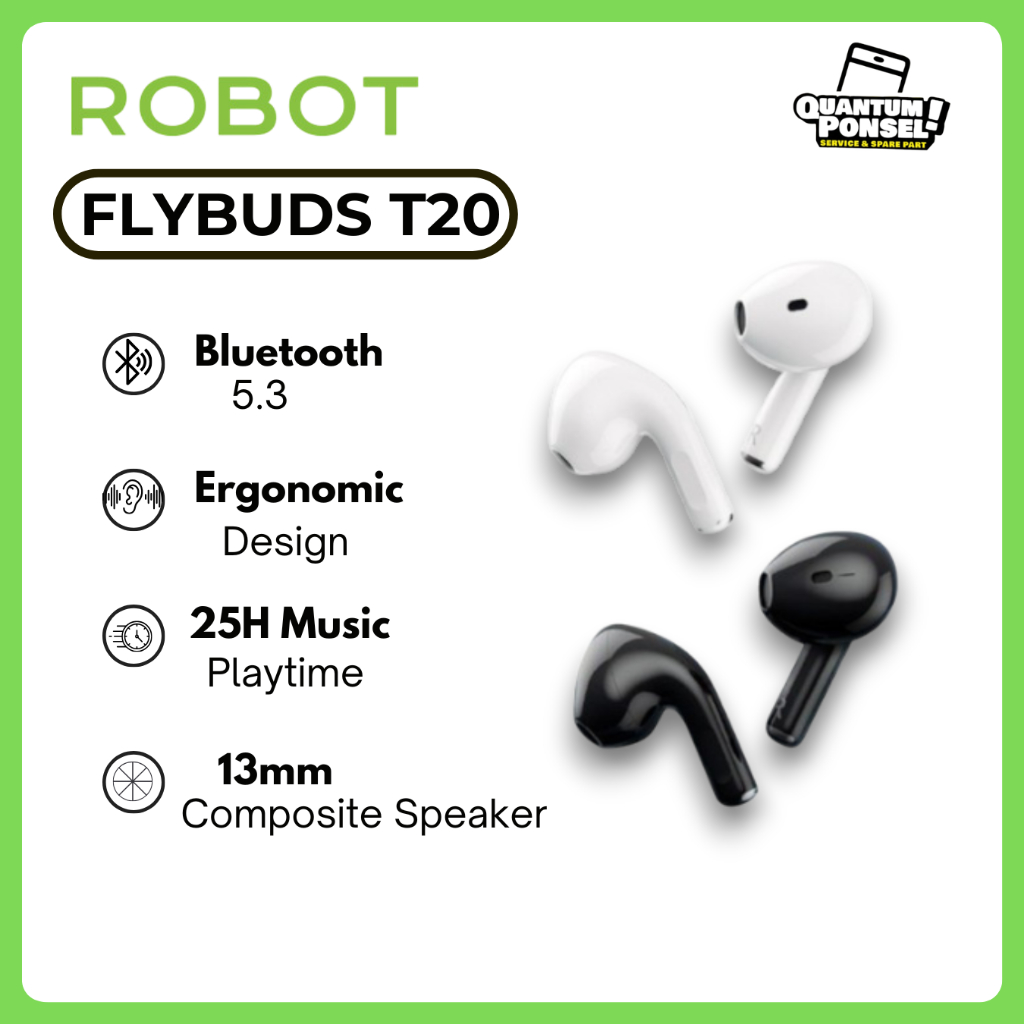 Jual ROBOT TWS Flybuds T20 / Earphone Original Bluetooth 5.3- ROBOT T70 ...