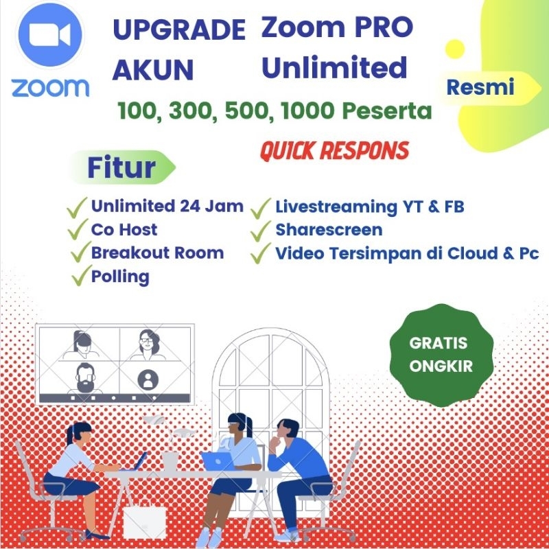Jual Zoom Meeting Pro 1 Bulan 1000 Peserta | Shopee Indonesia
