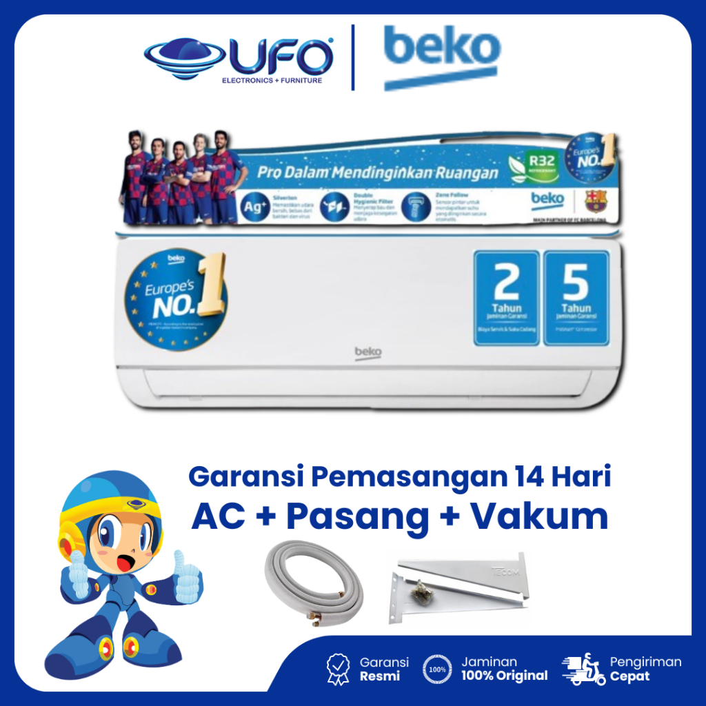 Jual AC Beko 2 PK Single Split Standart Jet Cooling BSFSA180 Garansi ...