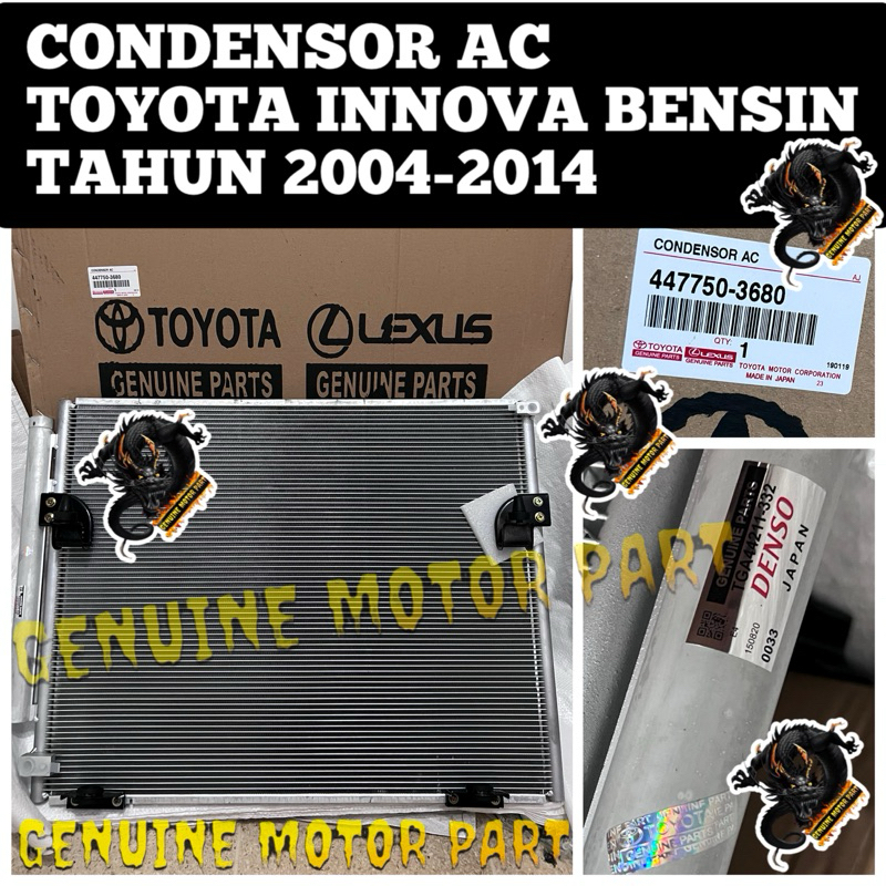 Jual CONDENSOR AC TOYOTA INNOVA BENSIN TAHUN 2004-2014 ASLI DENSO ...