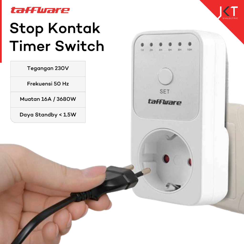 Jual Stop Kontak Programmable Timer Switch 230V 16A Taffware - W03 ...