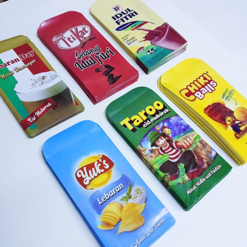 Jual Ampau / Angpau Lebaran Motif SNACK Ukuran Panjang Murah Meriah ...
