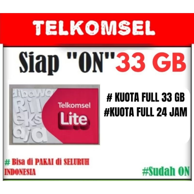 Jual KARTU PERDANA 33GB FULL 24 JAM 30 HARI-AN | Shopee Indonesia