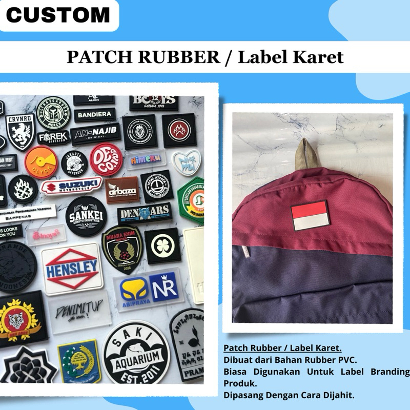 Jual [CUSTOM] Patch Rubber / Label Karet (Custom Design sendiri) | Shopee Indonesia
