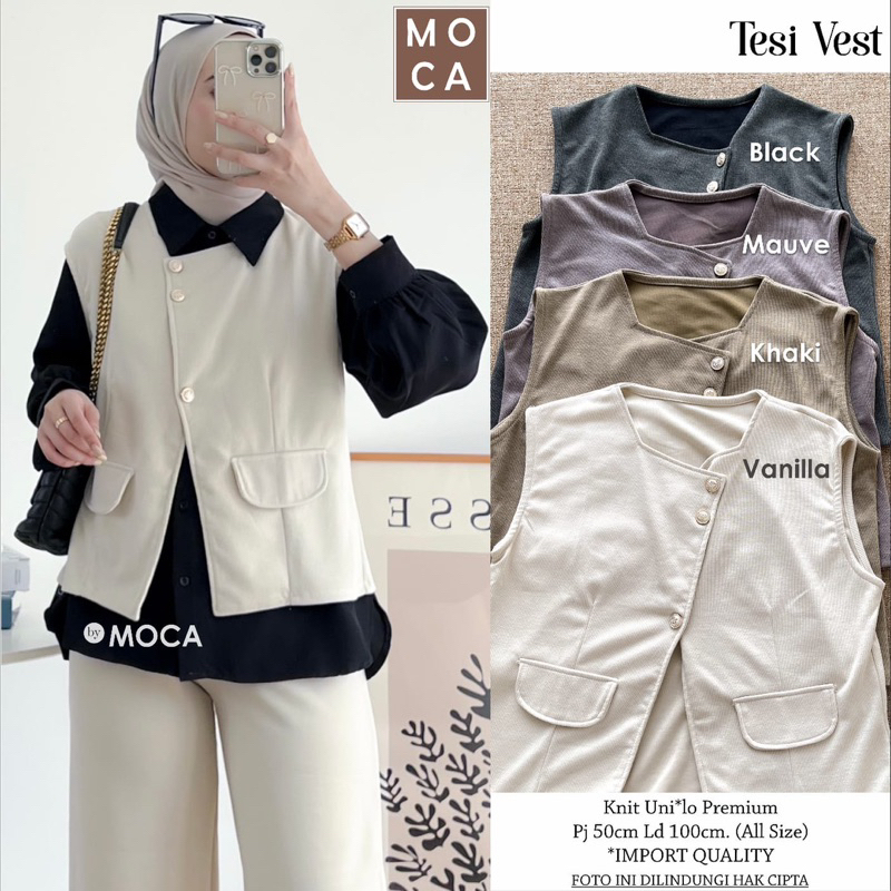 Jual UVER TUPI DORIA VEST OUTER POLOS BY MOCA | Shopee Indonesia