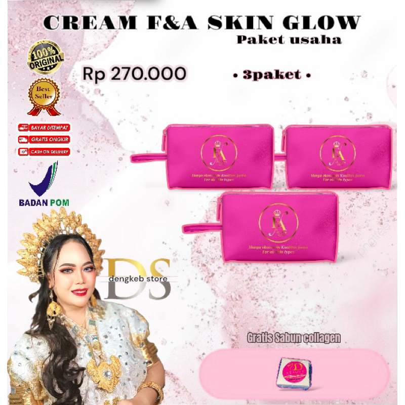 Jual PAKET USAHA •CREAM F&A GLOW 3PKET• Free Produk | Shopee Indonesia