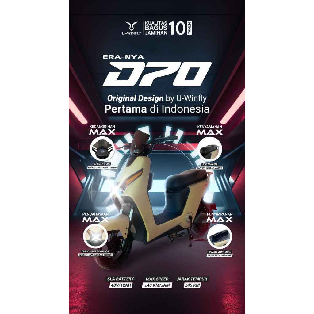 Jual Sepeda Listrik Uwinfly D70 D75 ACCU 48/12AH Motor 450Watt NFC KEYLESS | Shopee Indonesia
