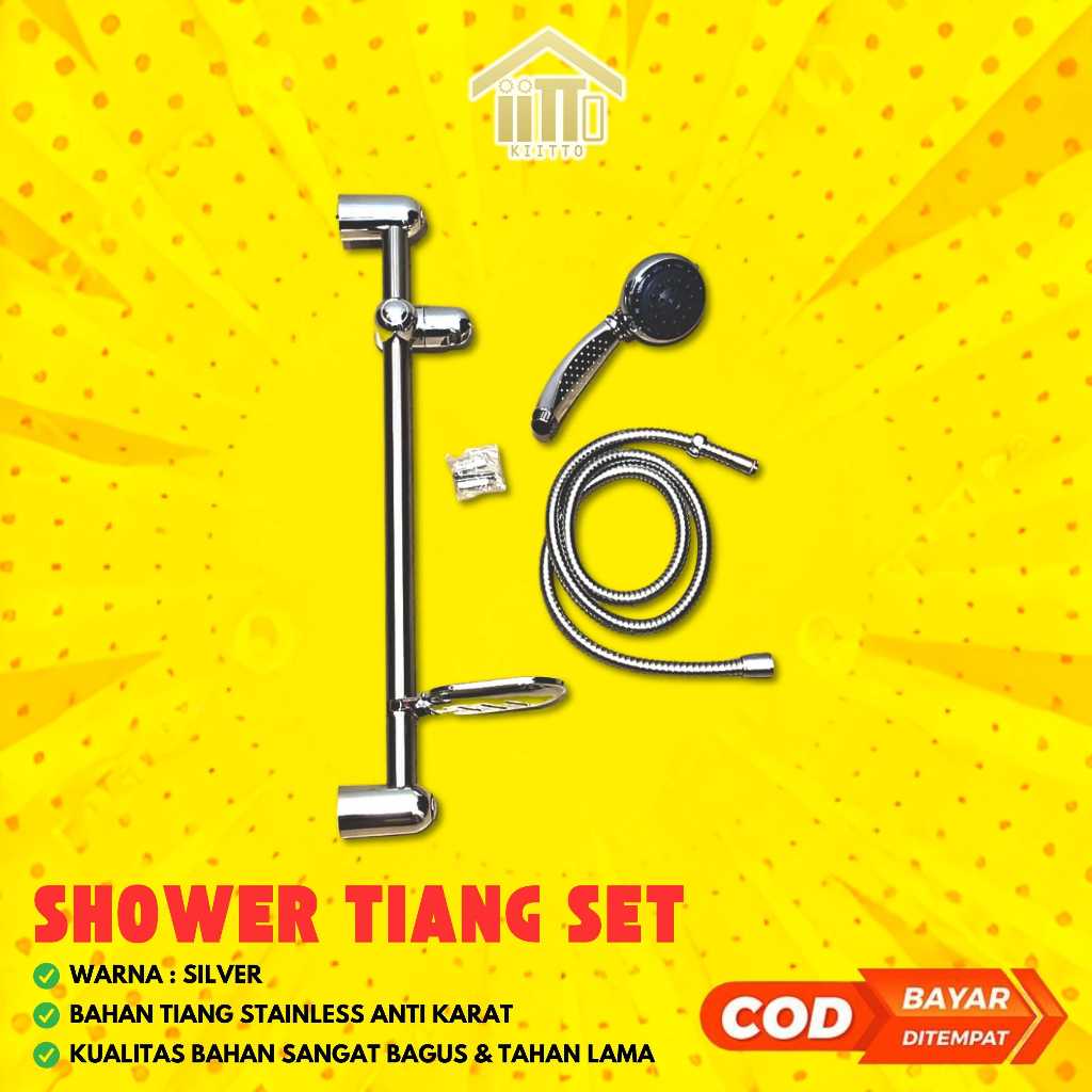 Jual SHOWER TIANG SET CAB / TIANG HAND SHOWER FULL SET SILVER / TIANG ...