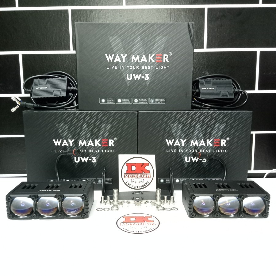 Jual Lampu Sorot Kabut Mini Laser 3 Mata UPS Waymaker UW-3 Blue Lens ...