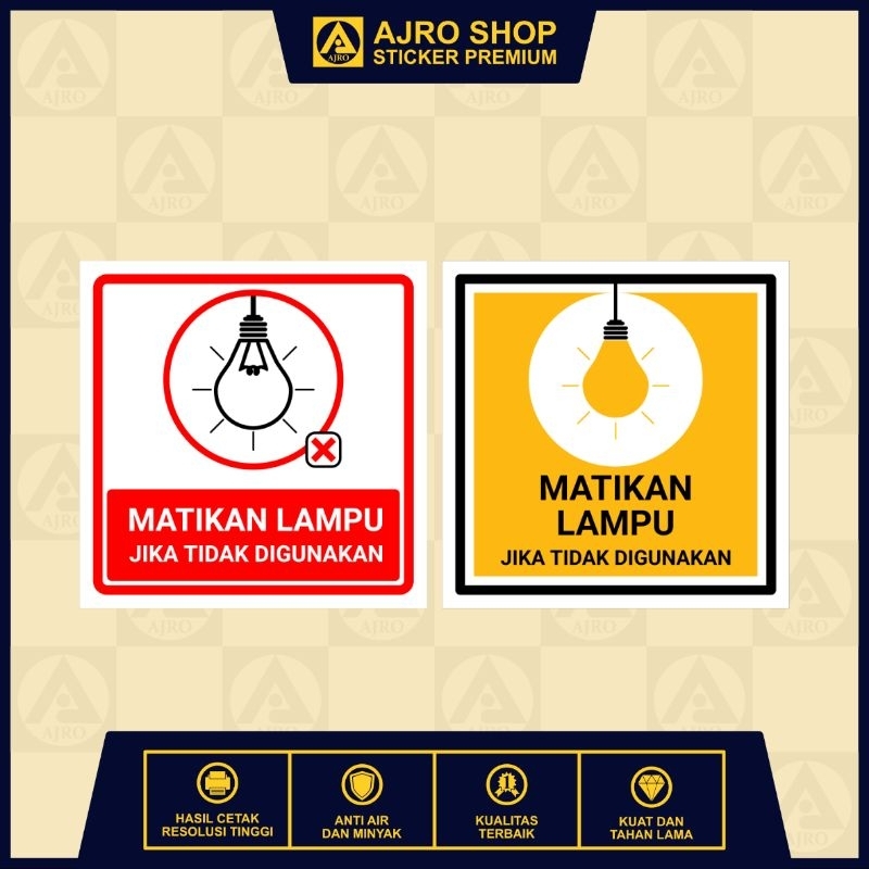 Jual Stiker Vinyl Pengingat Matikan Lampu Berbagai Variasi | Ukuran ...