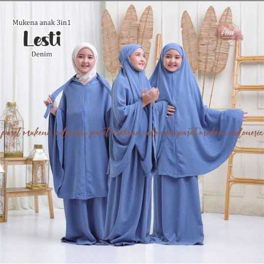 Jual MUKENAH ANAK LESTY CRINKLE AIRFLOW/MUKENAH POLOS ANAK USIA 4-9Thn ...