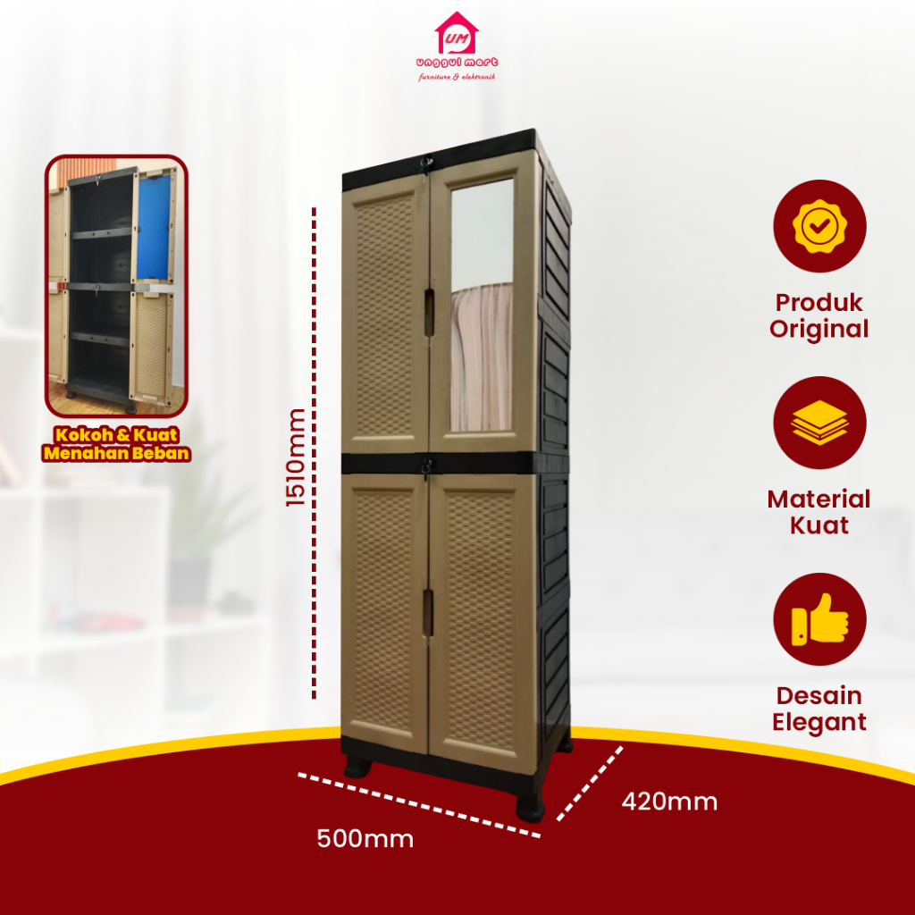 Jual Lemari Pakaian Plastik Mini Susun 4 Tabitha Aquos Gunplas Tempat ...