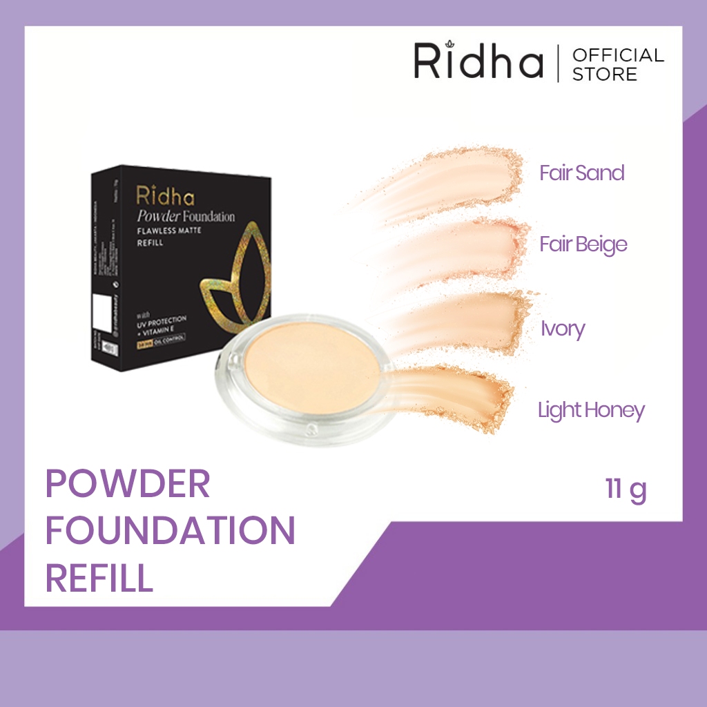 Jual RIDHA Powder Foundation with UV Protection 2in1 (Refill) - 11gr ...