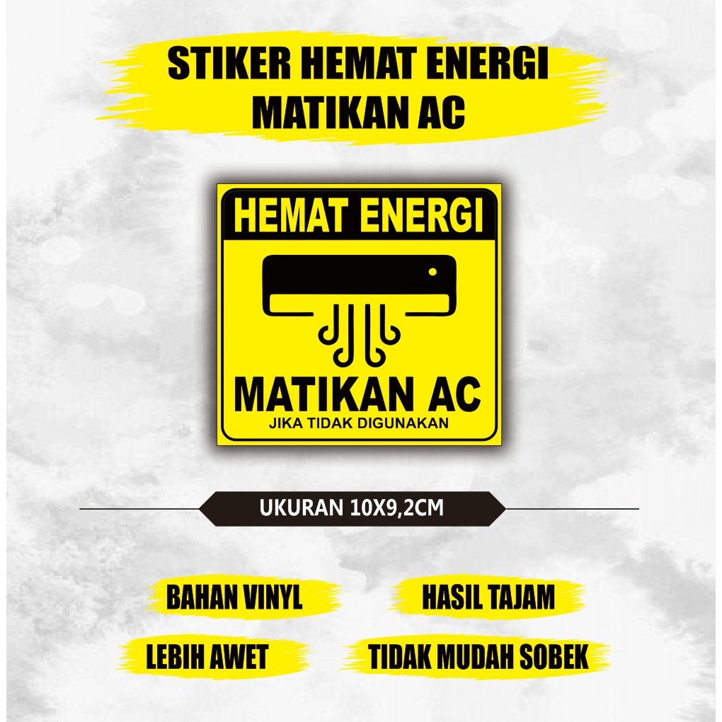 Jual Stiker hemat energi - stiker matikan ac jika tidak digunakan ...