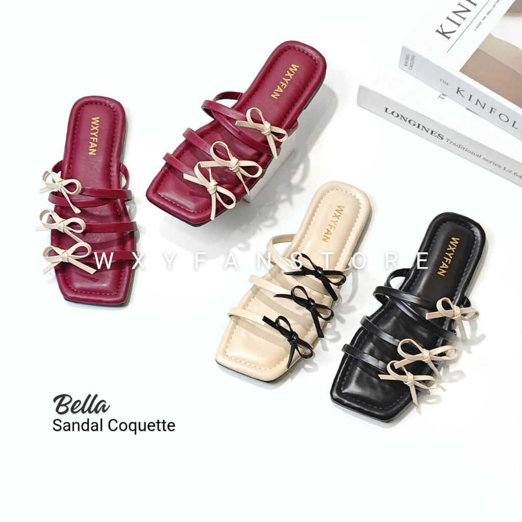 Jual WXYFan Sandal Flat Wanita Pita Coquette Sendal Teplek Cewek Tali ...