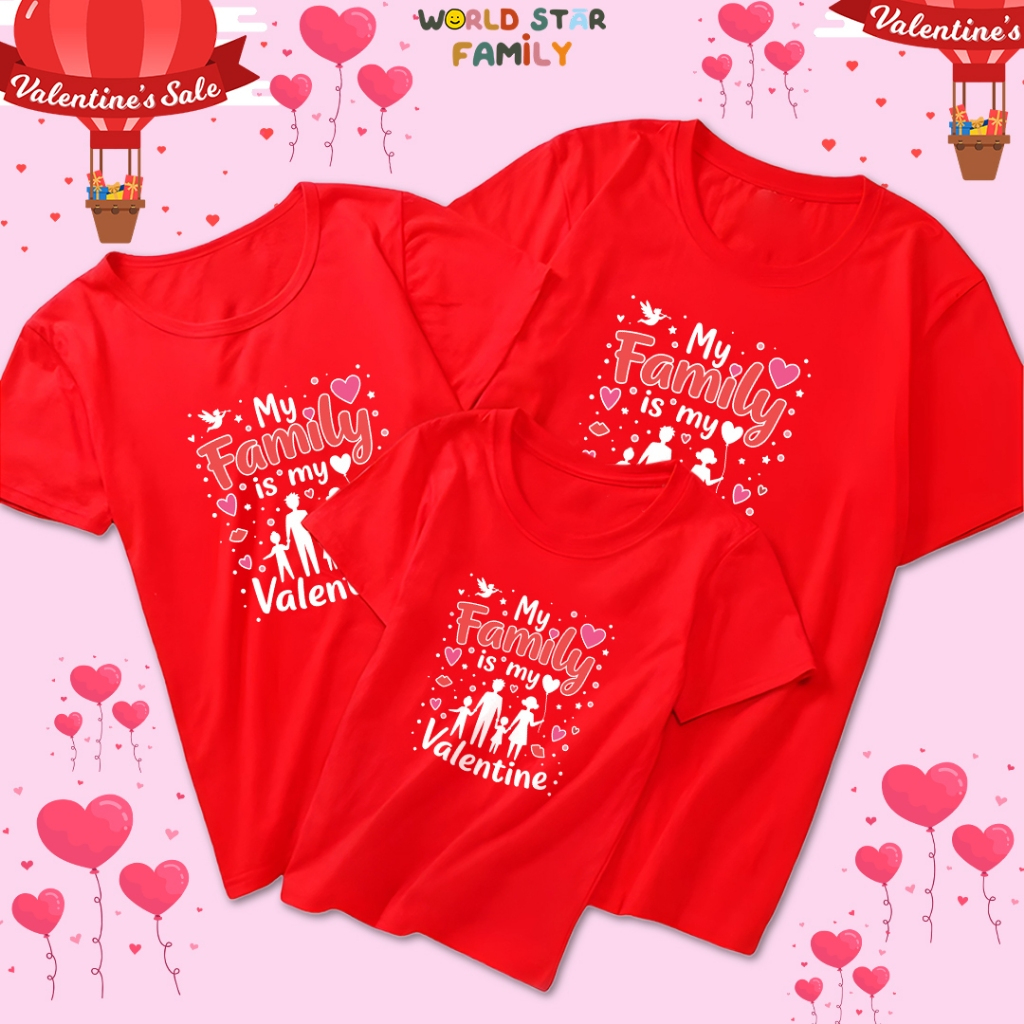 Jual WSF Kaos Couple Keluarga MY FAMILY MY VALENTINE Kaos lucu kaos ...