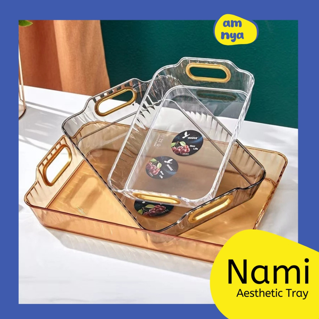 Jual 【AMNYA】NAMI Nampan Plastik Aesthetic Baki Saji Mewah Transparan ...