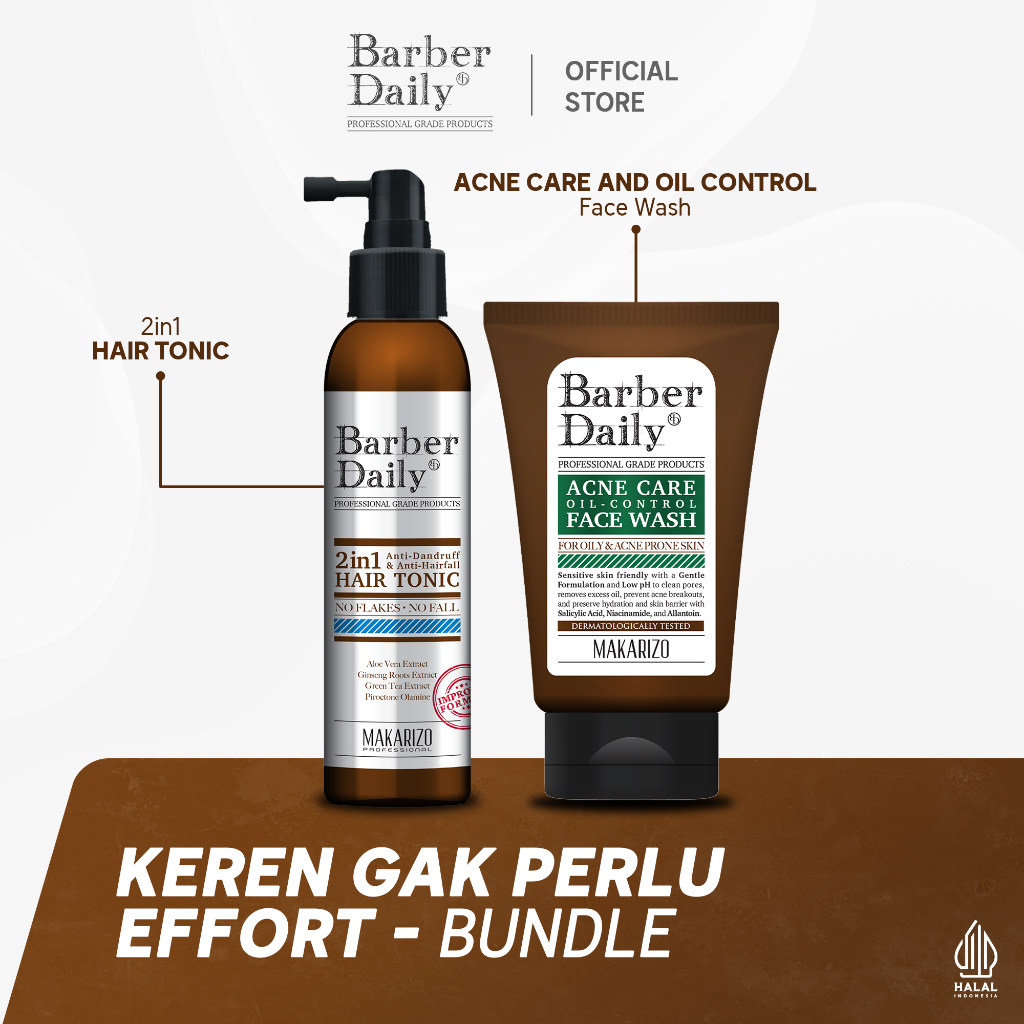 Jual Makarizo Barber Daily Alpha Boost Pack - Hair Tonic + Face Wash ...