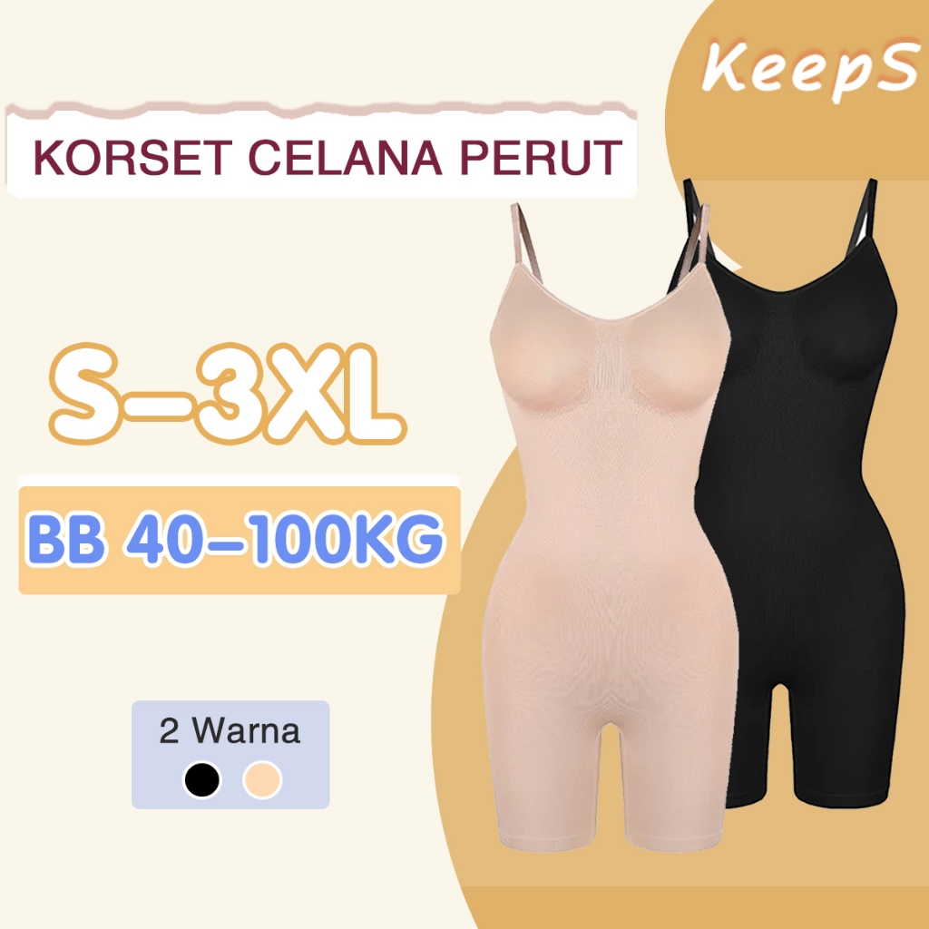 Jual KeepS 3 IN 1 S-3XL korset pelangsing perut buncit celana korset melahirkan wanita korset ...