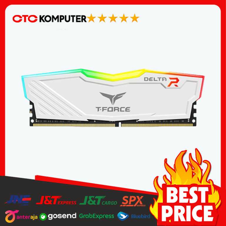 Jual RAM Team T-Force Delta RGB WHITE DDR4 16GB (1x16GB) 3200MHz ...
