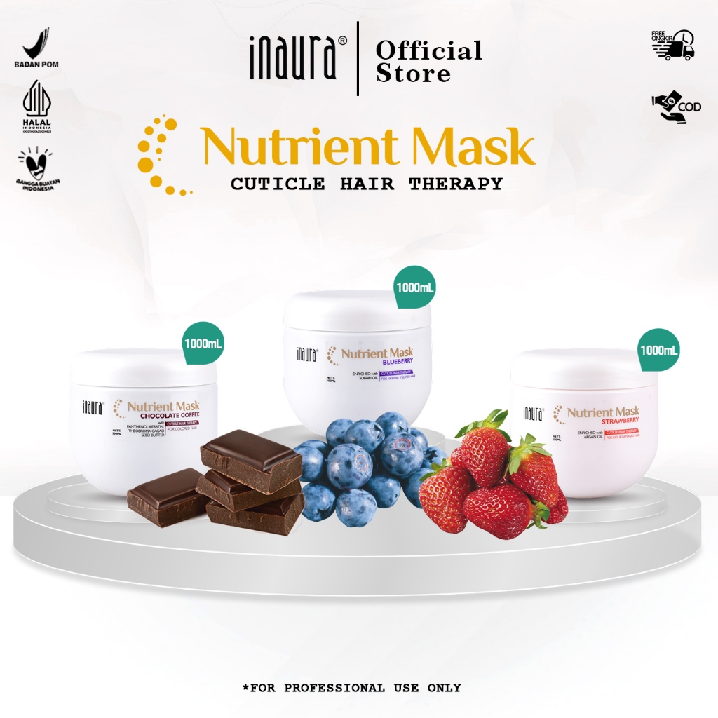 Jual Inaura Nutrient Mask Cuticle hair therapy Series (Blueberry ...