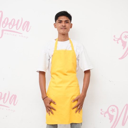 Jual CELEMEK/APRON/RESTORAN/KOKI/MASAK/ CELEMEK POLOS KUNING | Shopee ...
