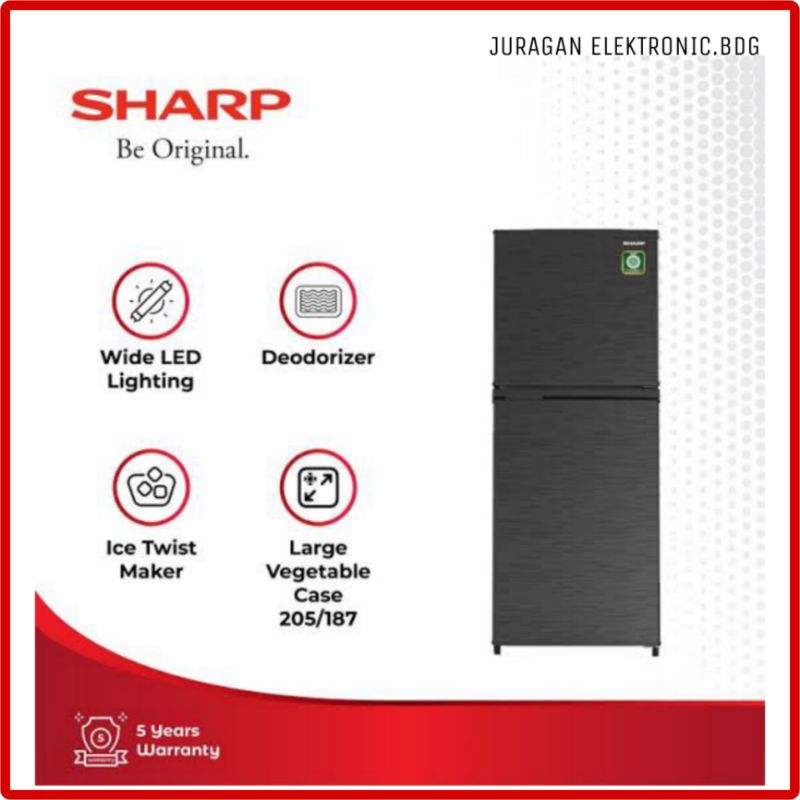 Jual Sharp Kulkas 2 Pintu 205/187 Liter SJ-236 MN-HS | Shopee Indonesia