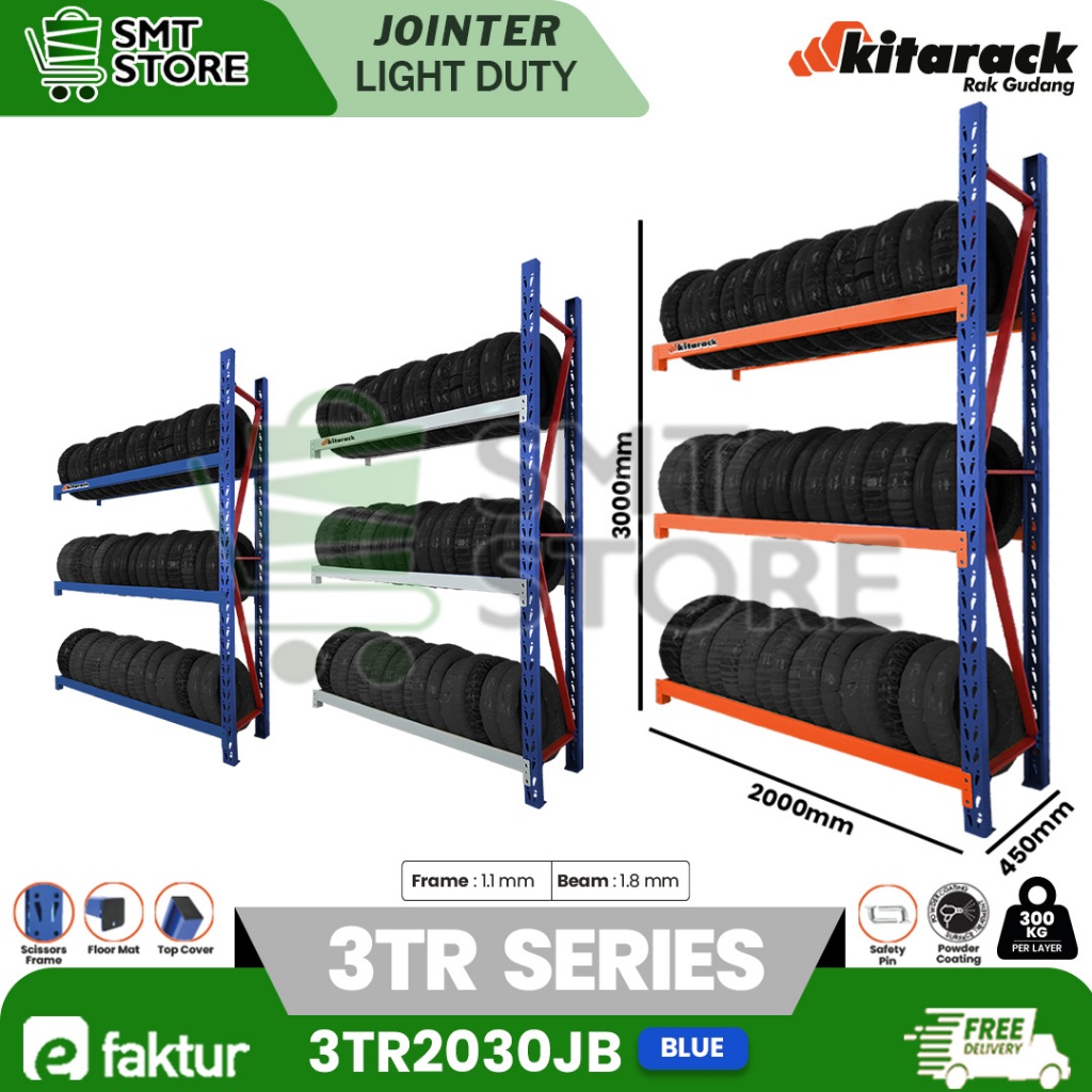 Jual KITARACK Rak Gudang 3TR2030J Tire Rack Jointer Biru Series Rak Ban ...
