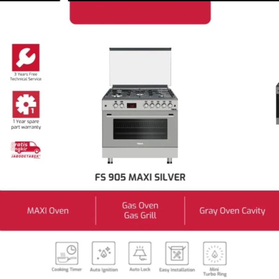 Jual Freestanding Cooker Oven Kompor TEKA FS905 Maxi Silver 90cm Full Oven | Shopee Indonesia