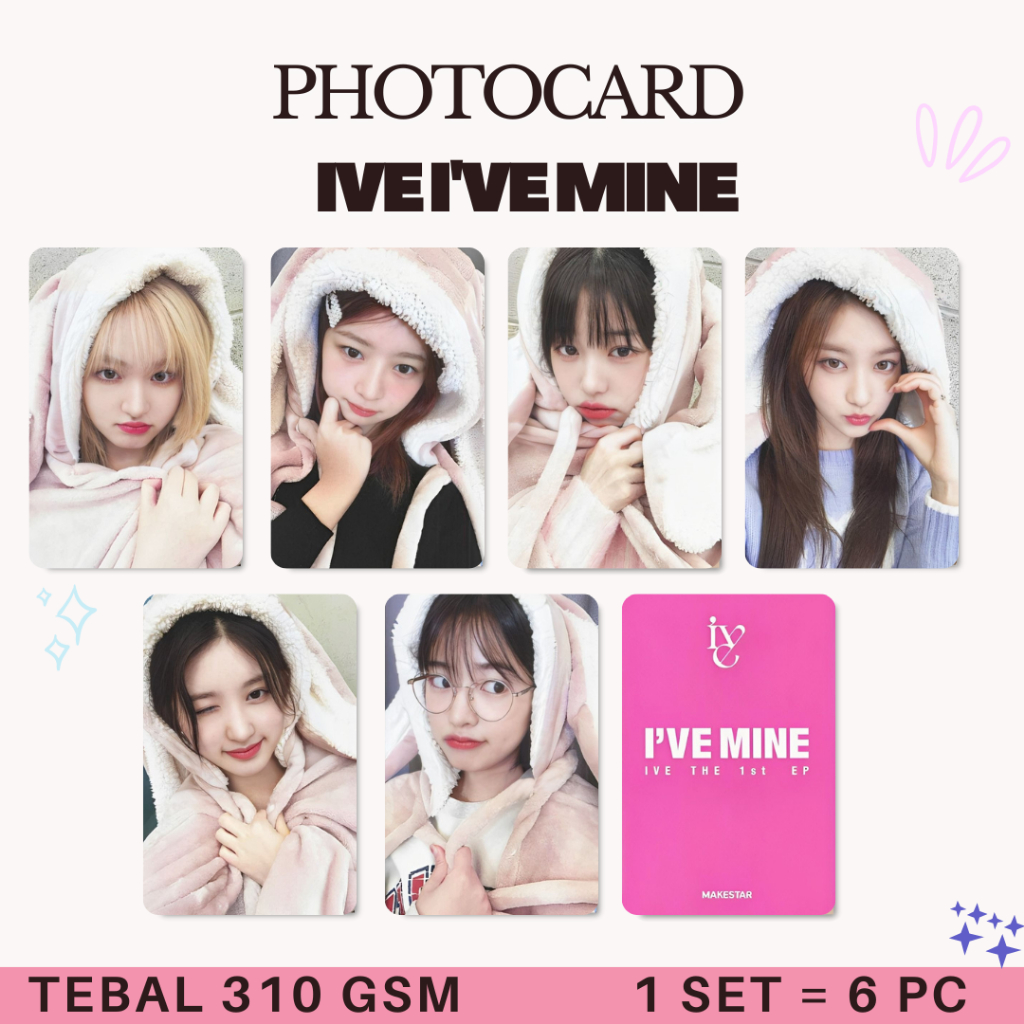 Jual Photocard IVE I'VE MINE (ISI 6PCS + LAMINASI 2 SISI) Love dive selca IVE photocard wonyoung ...
