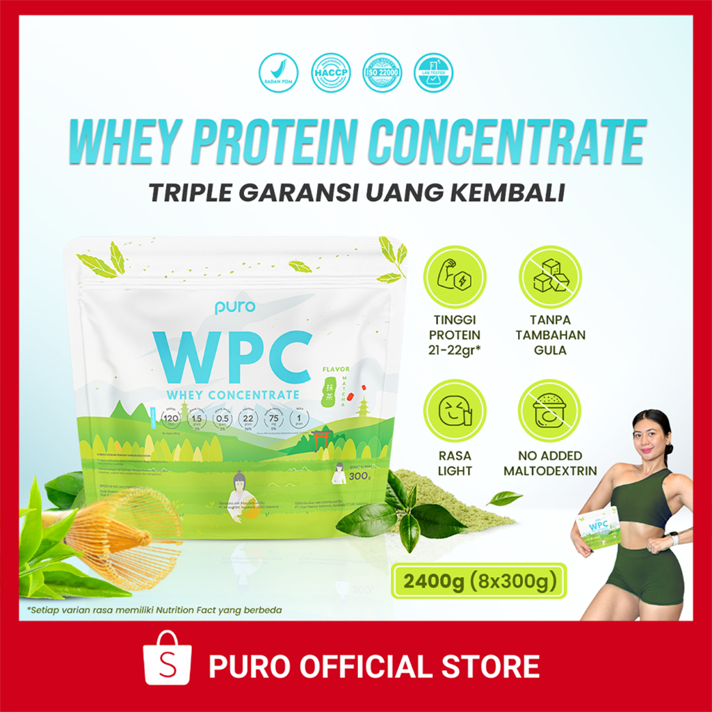 Jual PURO WPC WPRO Whey Protein Concentrate 2.4kg | Shopee Indonesia