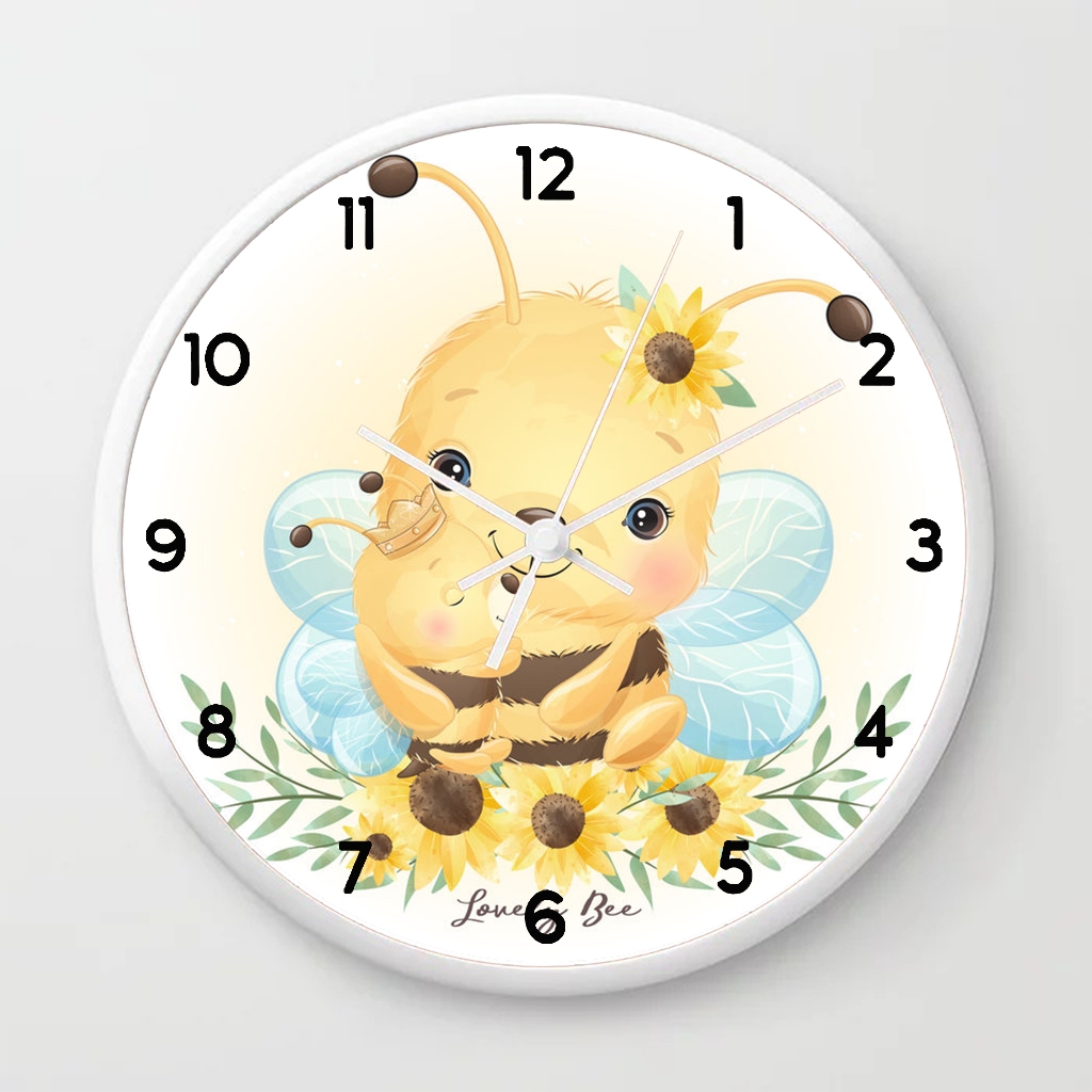 Jual Jam dinding bertema lebah lucu cocok untuk ruang kelas kantor ...