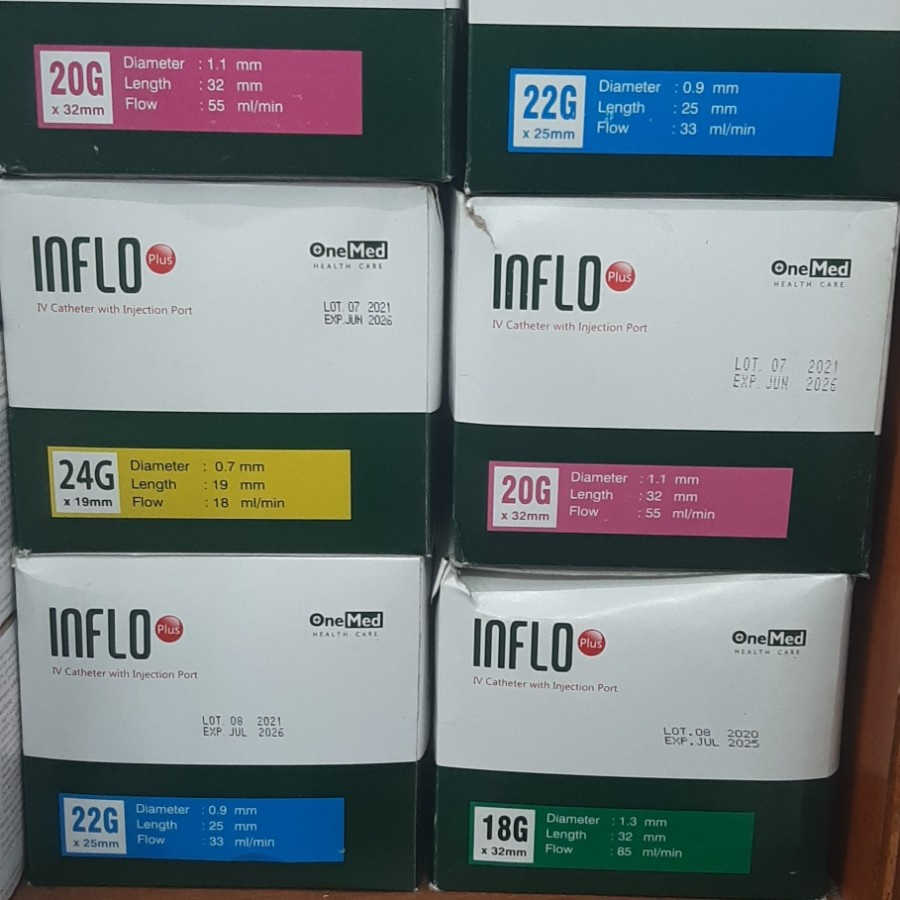 Jual Inflo Plus I.V. Catheter (ONEMED) 20,22,24 | Shopee Indonesia